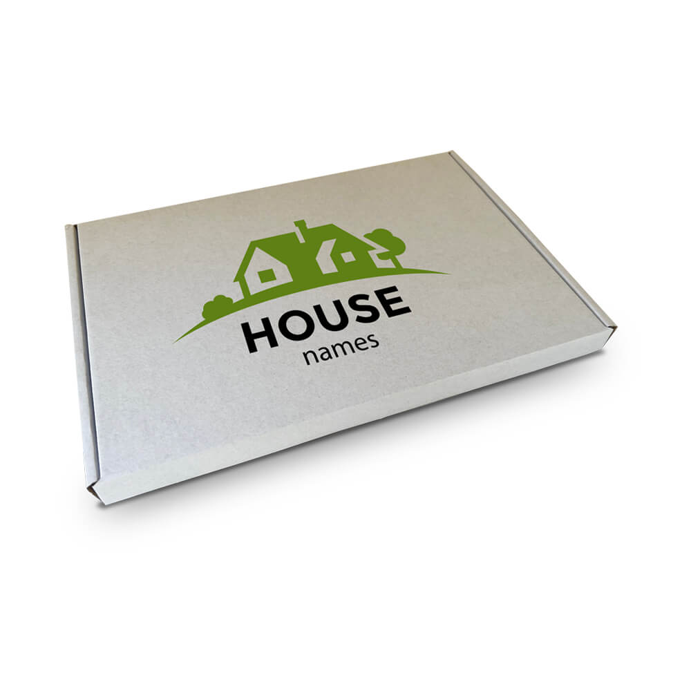 Personalised Letterbox Boxes 322mm x 229mm x 20mm White / Brown - PackGenie