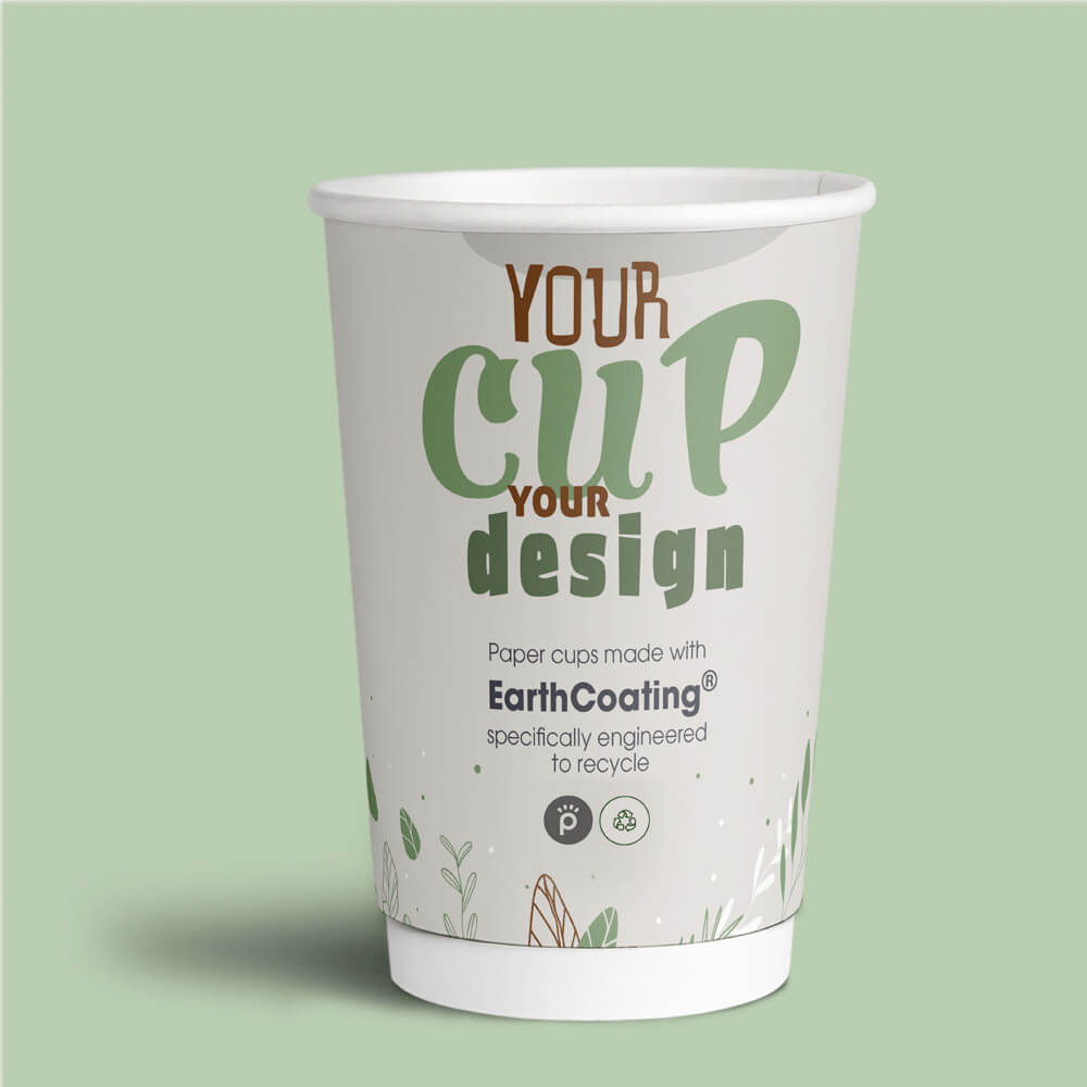 16oz Custom Branded reCUP Double Wall Recyclable Cups with EarthCoatin ...