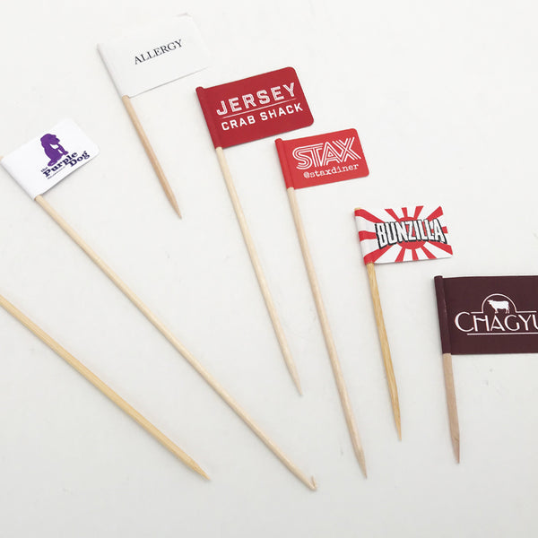 Burger Flags Custom Printed (Flag size: 50x33mm) - PackGenie