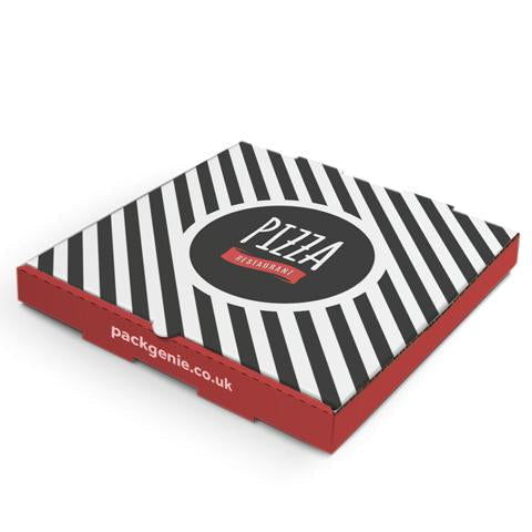 Printed Pizza Boxes 13 Inch White / Brown - PackGenie